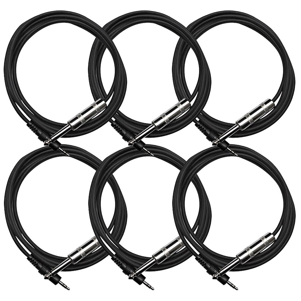 6 Pack Of 6 Foot 1 8 Inch TRS To 1 4 Inch TS Patch Cables Seismic Audio 6-pack-of-6-foot-1-8-inch-trs-to-1-4-inch-ts-patch-cables-seismic-audio