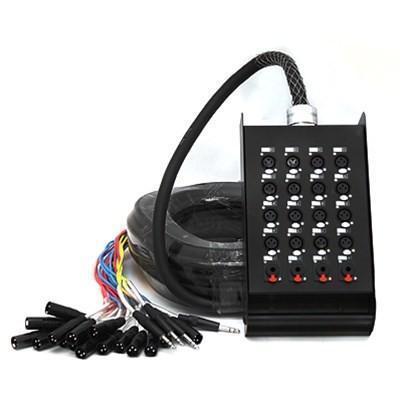 16 Channel XLR Color Coded Audio Snake Cable with Stage Box | Seismic Audio