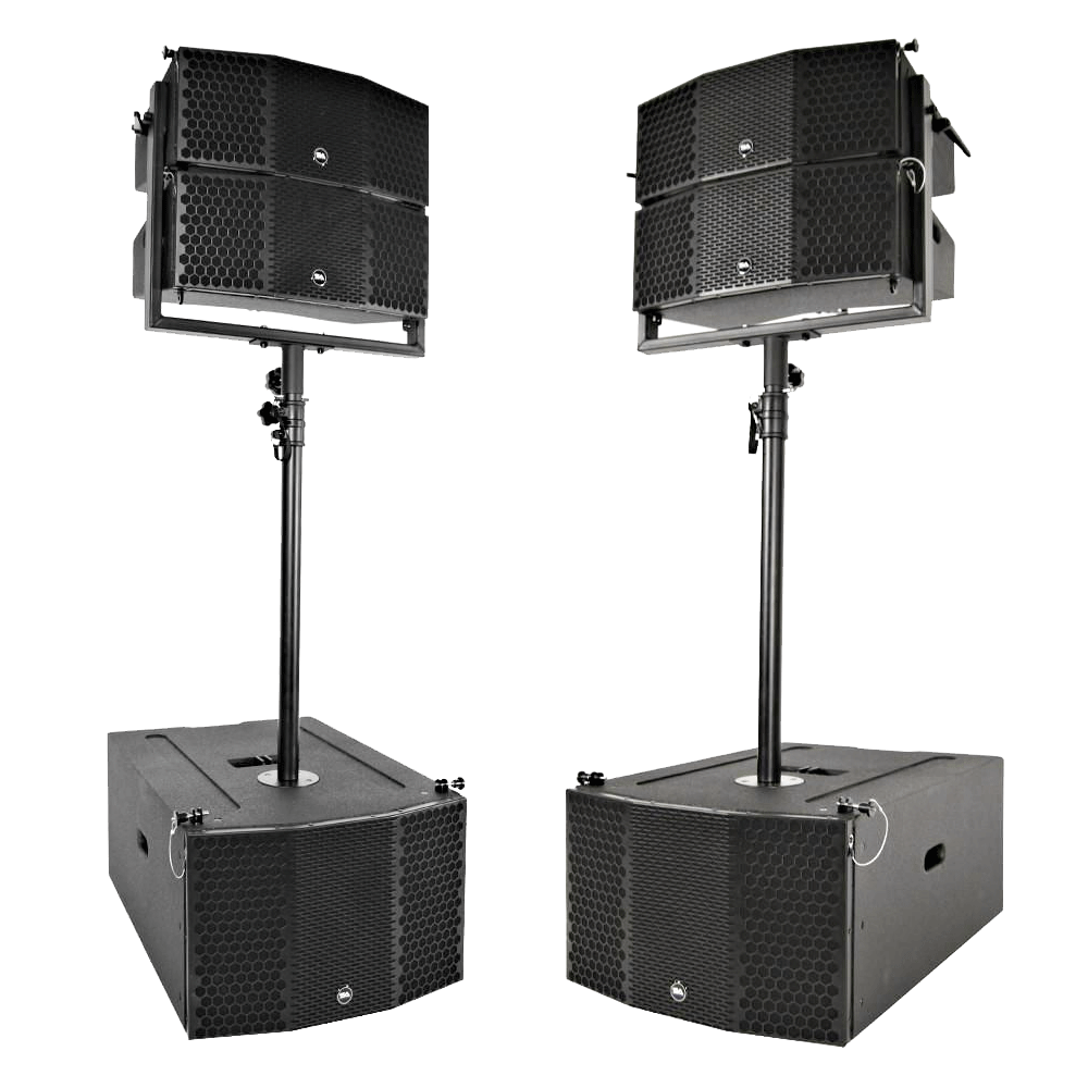 Pair of Compact 3x10 Line Array Subwoofers, Four Compact 2x5 Line Array ...