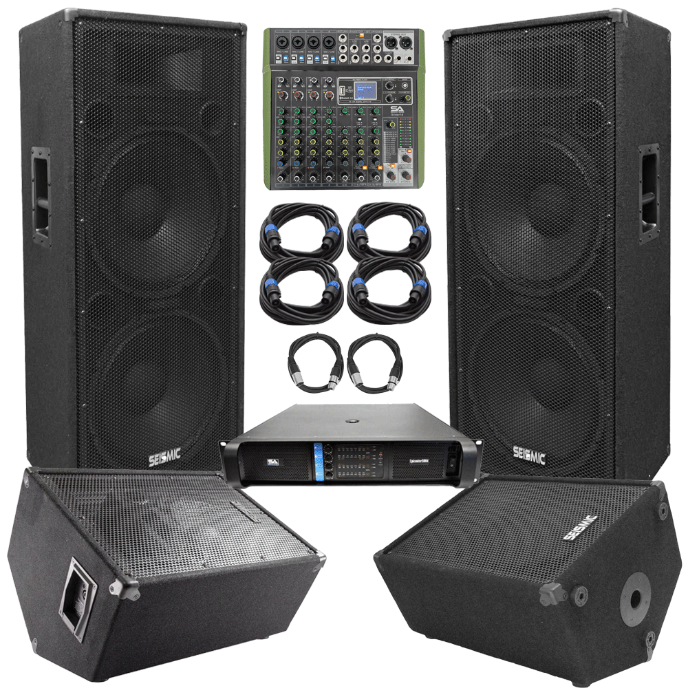 PA/DJ Pro Audio Package | Premium Dual 15 Inch Speakers | 10 inch ...