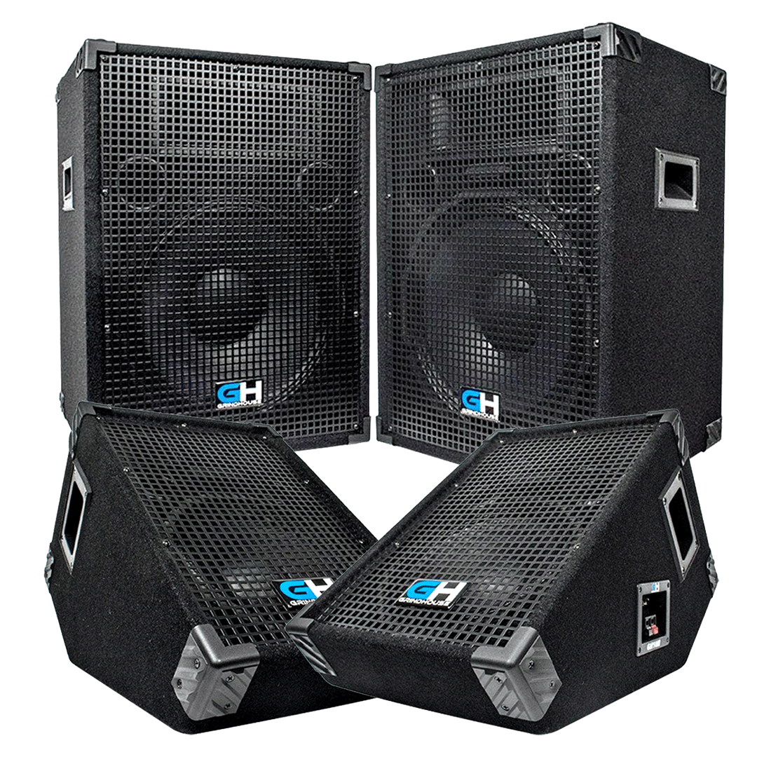 PA/DJ Pro Audio Package | 15 Inch Speakers | 10 Inch Floor Monitors ...