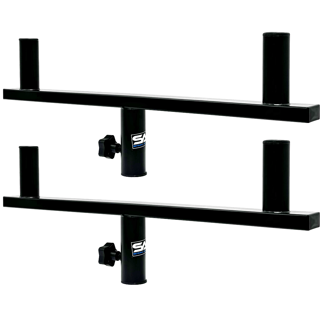 Pair of Dual Pole Mounts PA DJ Speaker Brackets | Seismic Audio