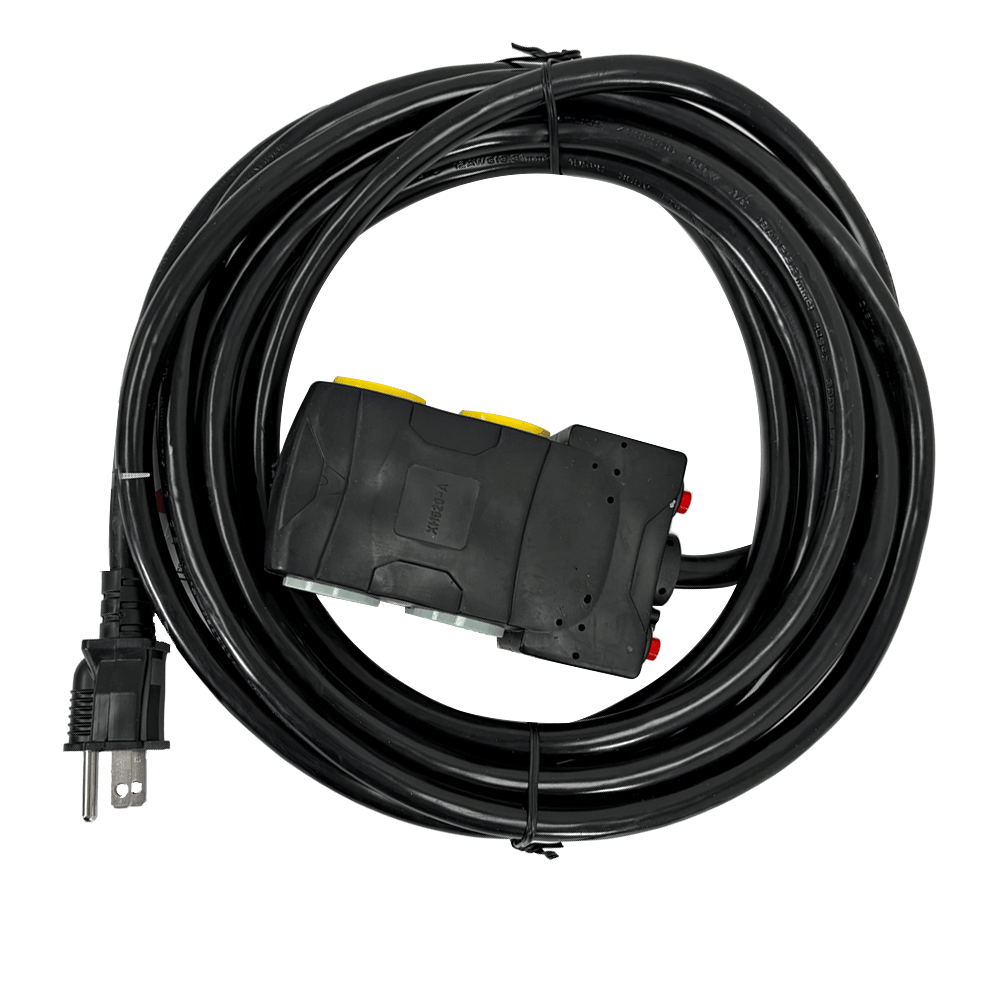 15 Foot Heavy Duty Extension Cord with 4 Outlets NEMA 5-15P Power Cord ...