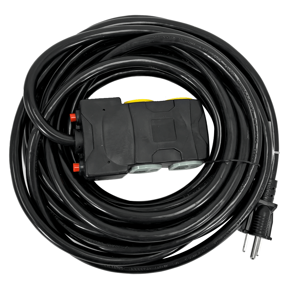 25 Foot Heavy Duty Extension Cord with 4 Outlets NEMA 5-15P Power Cord ...