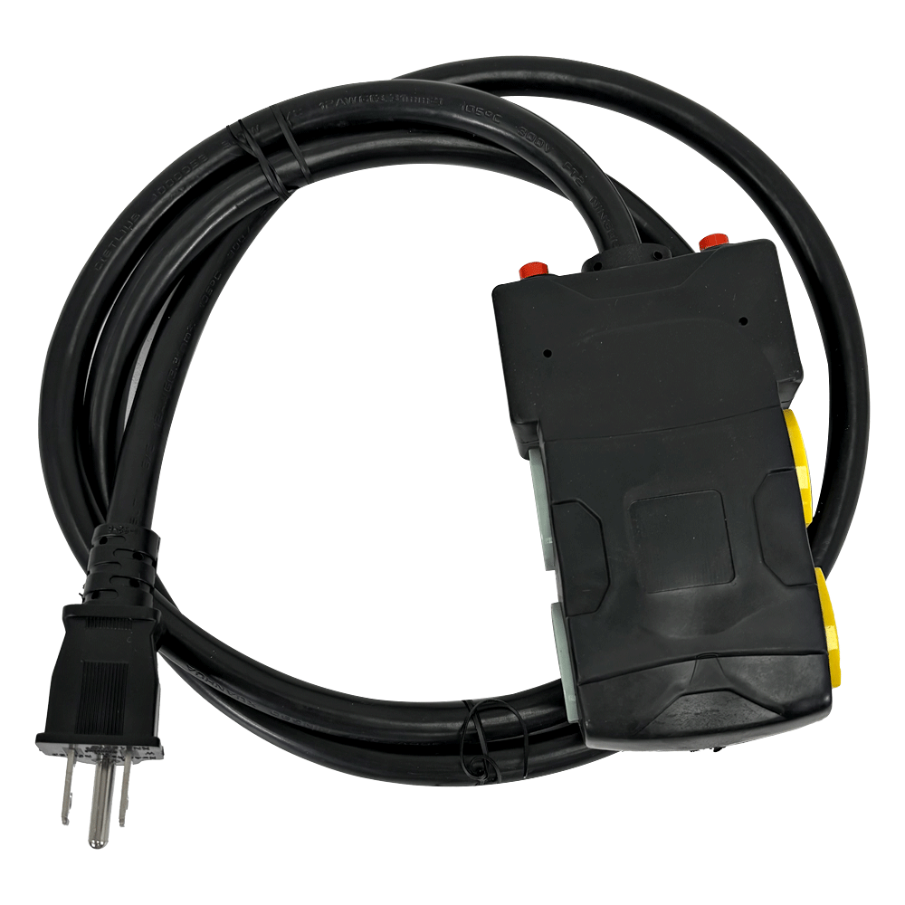 5 Foot Heavy Duty Extension Cord with 4 Outlets NEMA 5-15P Power Cord ...