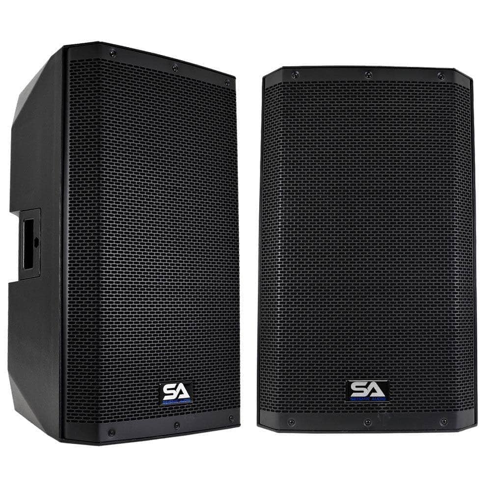 Pair of 15 Inch Active DSP PA DJ Speaker | 1000 Watt Class D Amp ...