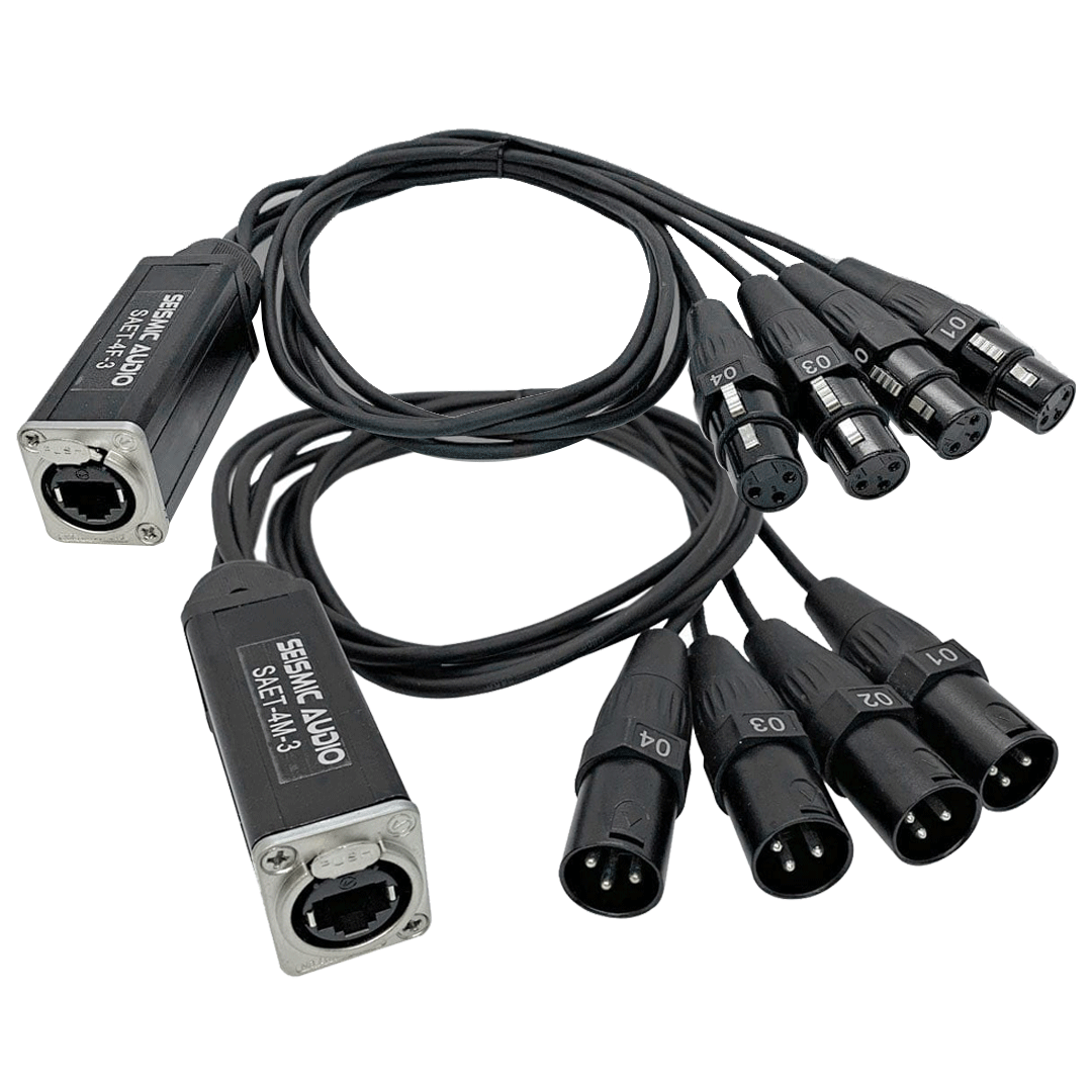 4 Channel RJ45 Ethercon to XLR Multi Network Breakout for Stage Sound ...