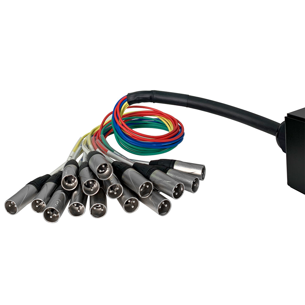 16 Channel Rack Mountable XLR TRS Combo Splitter Snake | 3 Foot and 10 ...