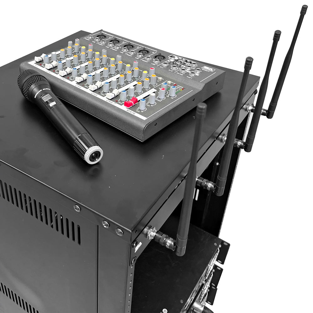 1U Rack Case 4 Antenna Kit for Wireless Microphones | Seismic Audio