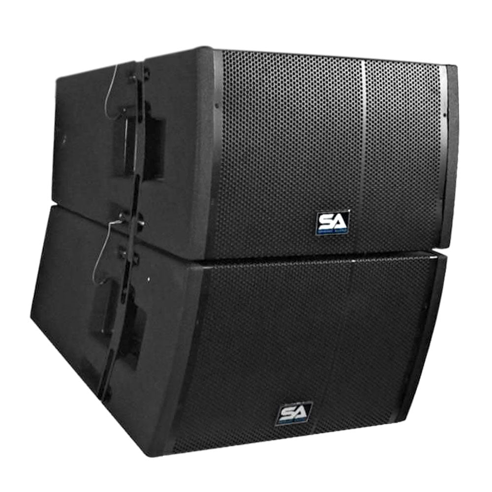 Pair of Powered 12 Inch Line Array Speakers with Dual Compression ...
