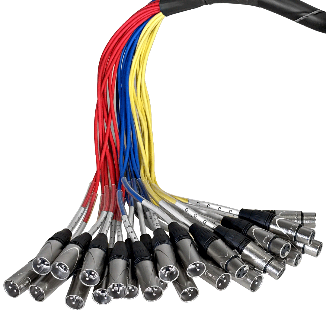 Snake Cable | 16 Channel Sends | 8 Returns | 150 Foot | XLR | TRS ...