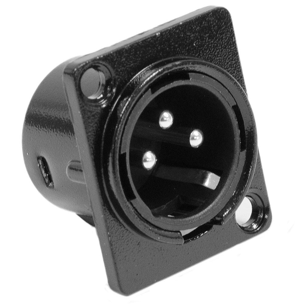 XLR | XLR Male Connector | Panel Mount | Black Metal – Seismic Audio