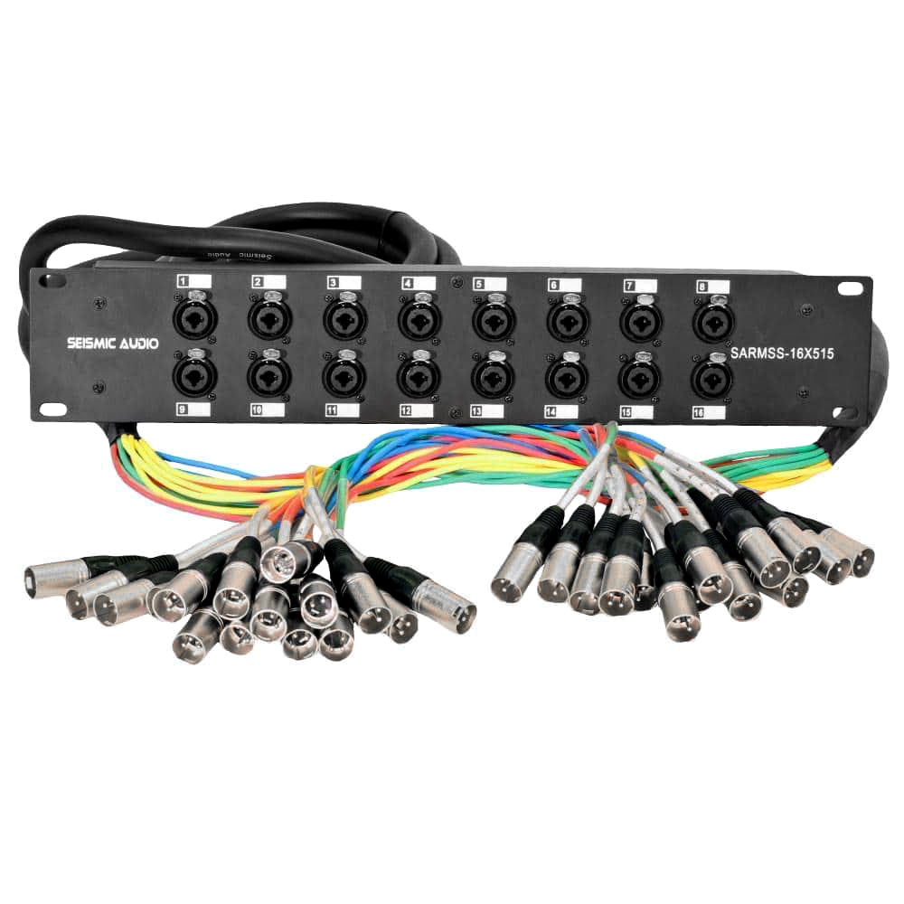 16 Channel Rack Mountable XLR TRS Combo Splitter Snake | 5 Foot and 15 ...