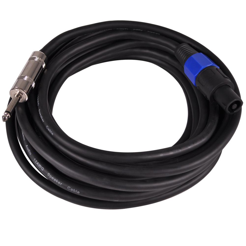 4 Pack of 12 Gauge Speakon to 1/4" Speaker Cables - 25 Feet | Seismic Audio