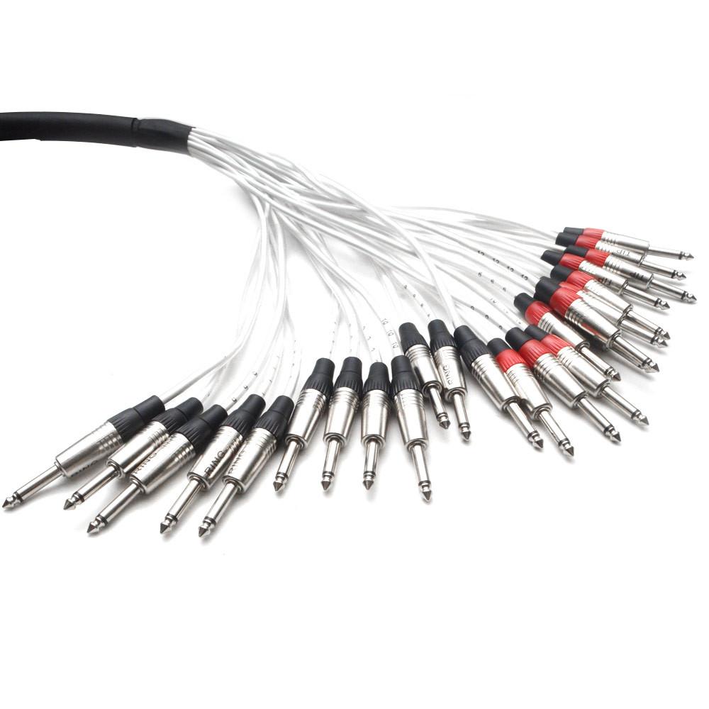 12 Channel | 1/4" TRS to 1/4" TS | Insert Snake Cable | 15 Feet ...
