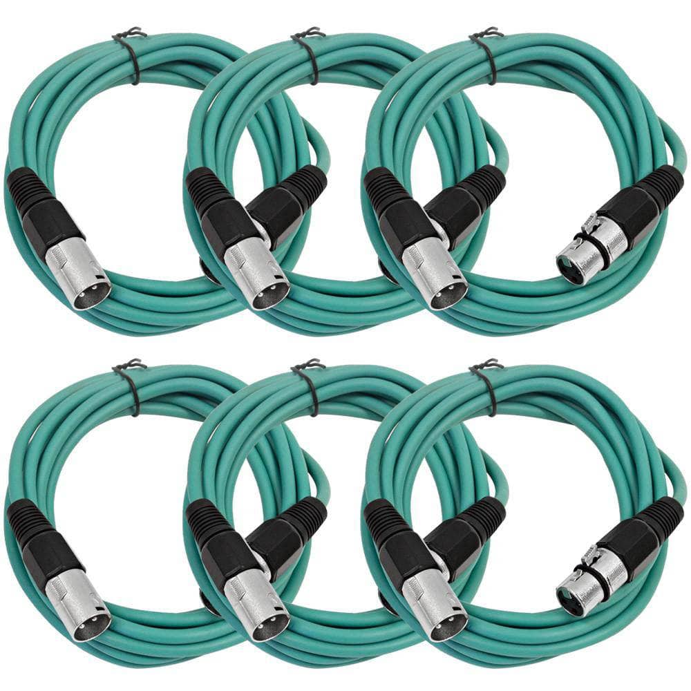 6 Pack | XLR Patch Cable | 10 Foot XLR Cable | Male XLR to Female XLR ...
